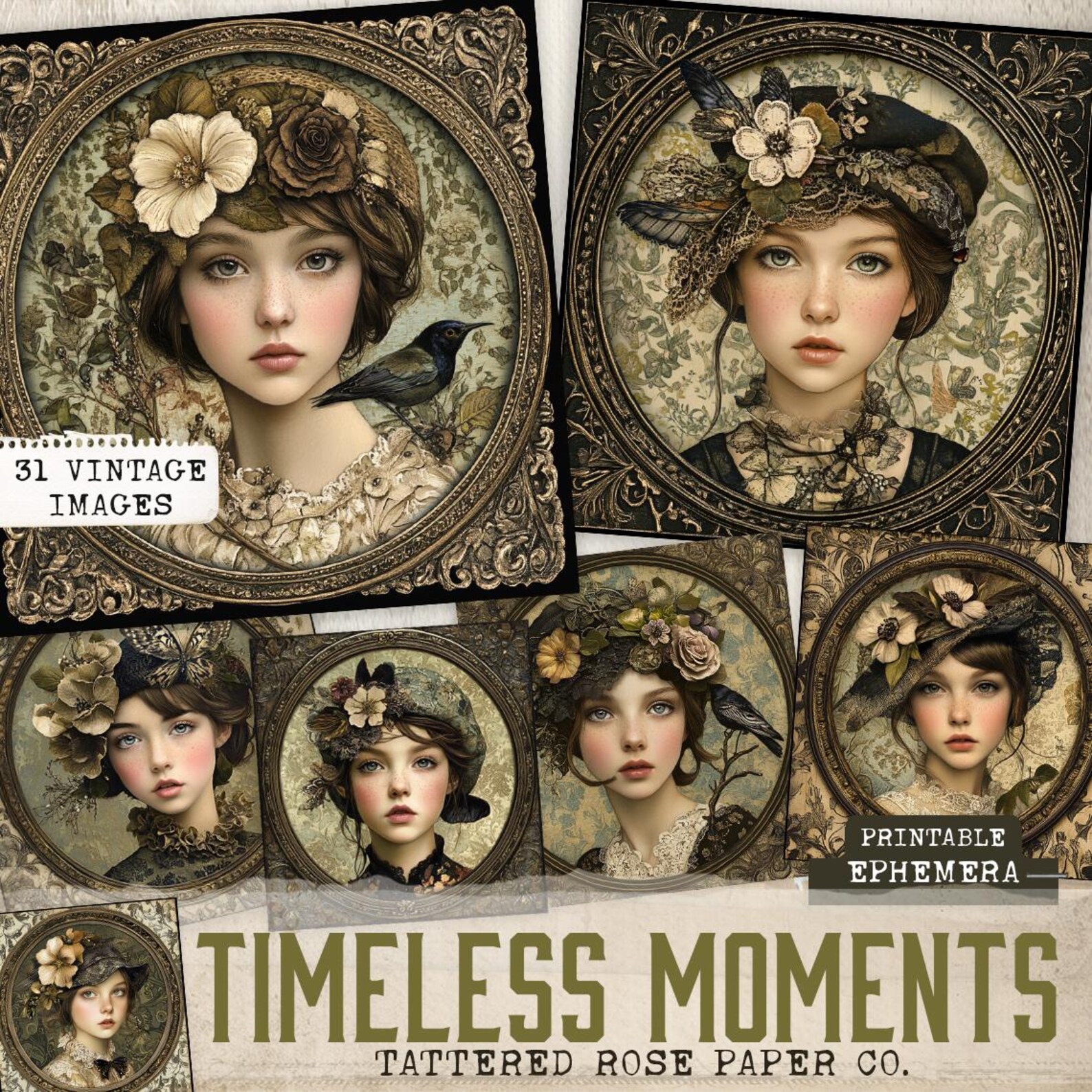 Timeless Moments Junk Journal Photos, Junk Journaling Printable, Vintage Junk Journal ...
