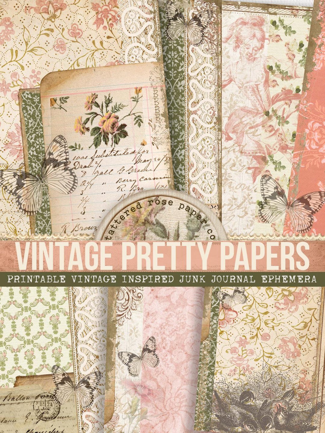 Pretty Papers Junk Journal Paper, Paper Junk Journal, Floral Paper Junk ...