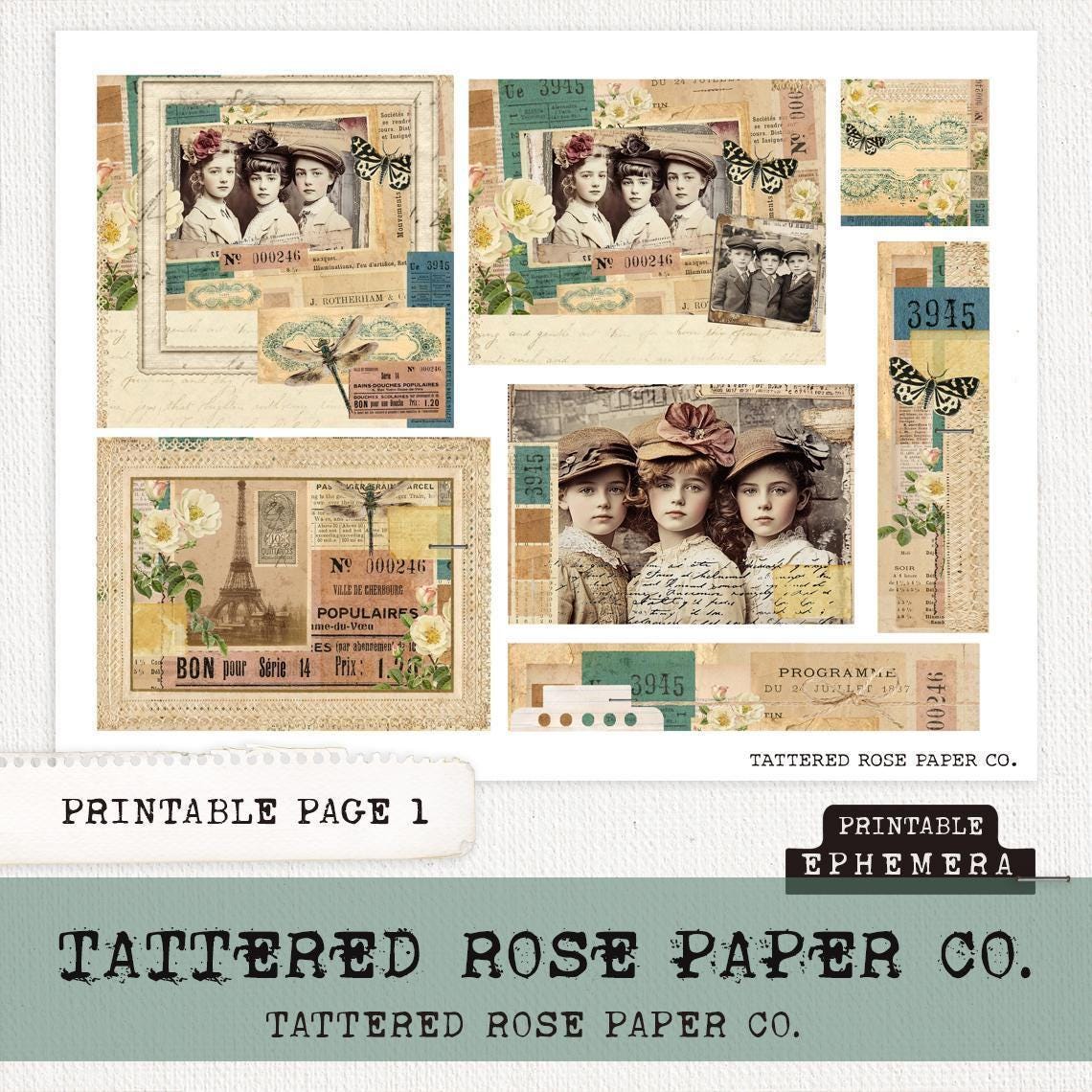 Tattered Rose Junk Journal Kit, Vintage Junk Journaling, Junk ...