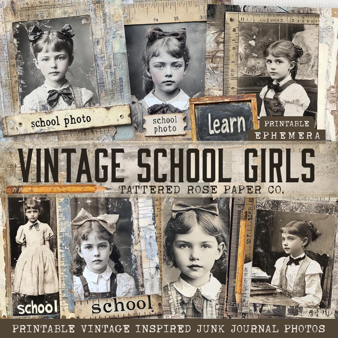 Vintage School Girls, Junk Journal, School Junk Journal, School Junk ...