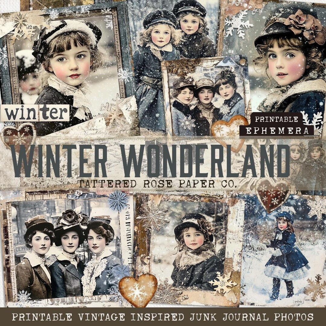 Vintage Winter Wonderland Junk Journal Kit, Winter Junk Journaling ...