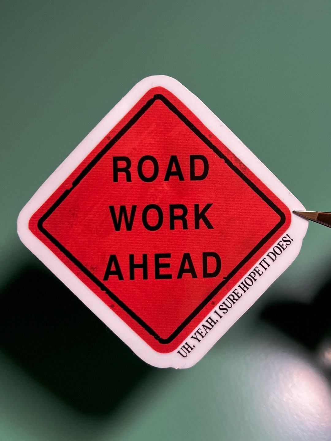 Road Work Ahead Meme Sticker: Funny Waterproof Vinyl Decal - Etsy