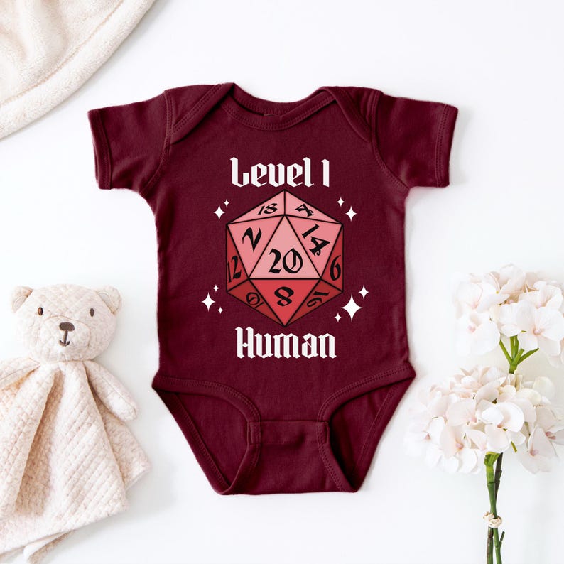 Level 1 Human Baby Bodysuit: Funny RPG Gamer Newborn Outfit - Etsy