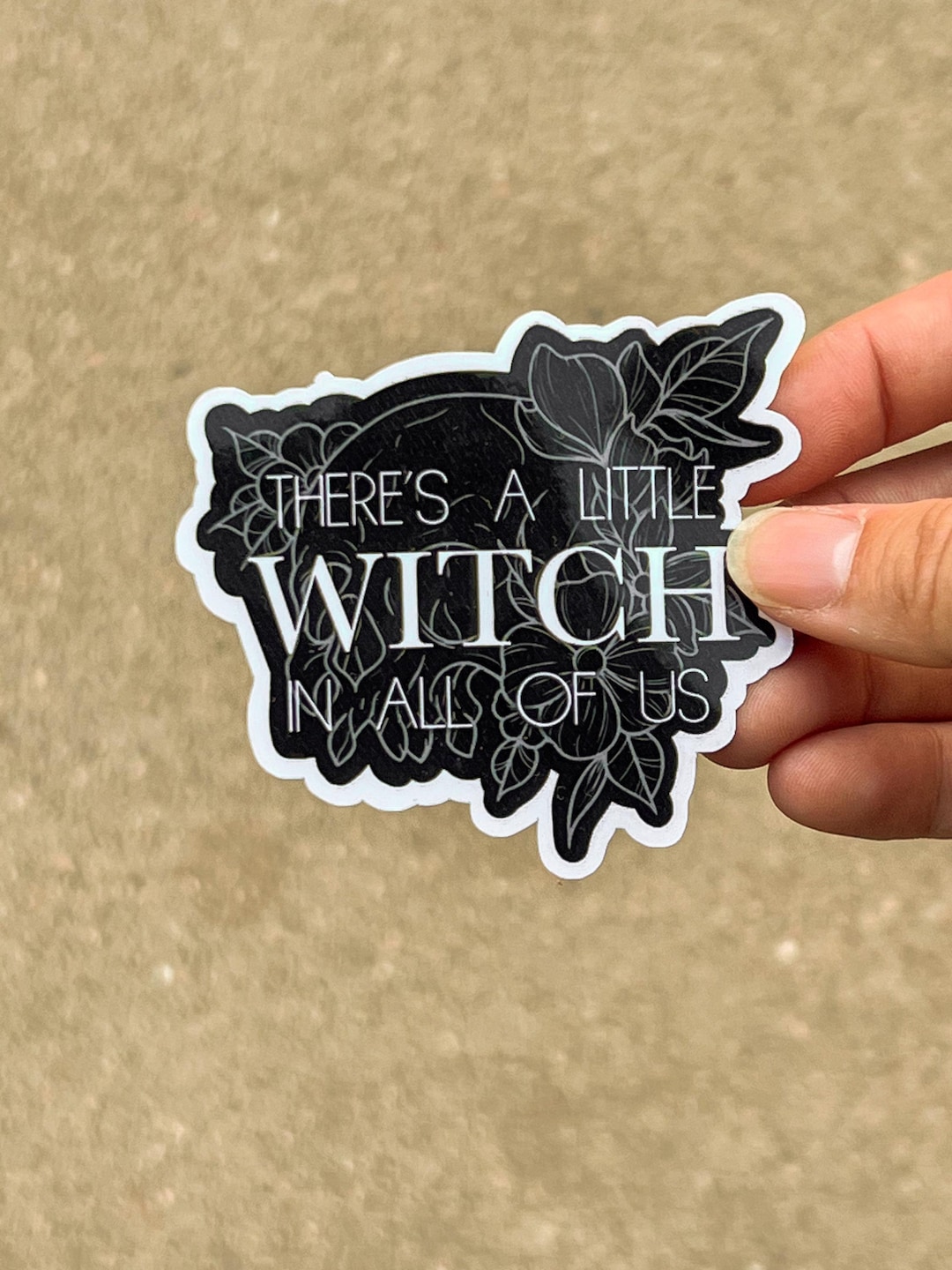 Hand Drawn Witch Sticker: Waterproof Halloween Decal - Etsy