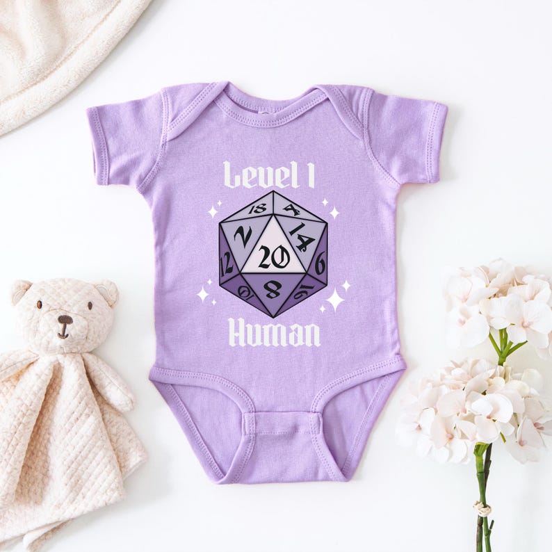 Level 1 Human Baby Bodysuit: Funny RPG Gamer Newborn Outfit - Etsy