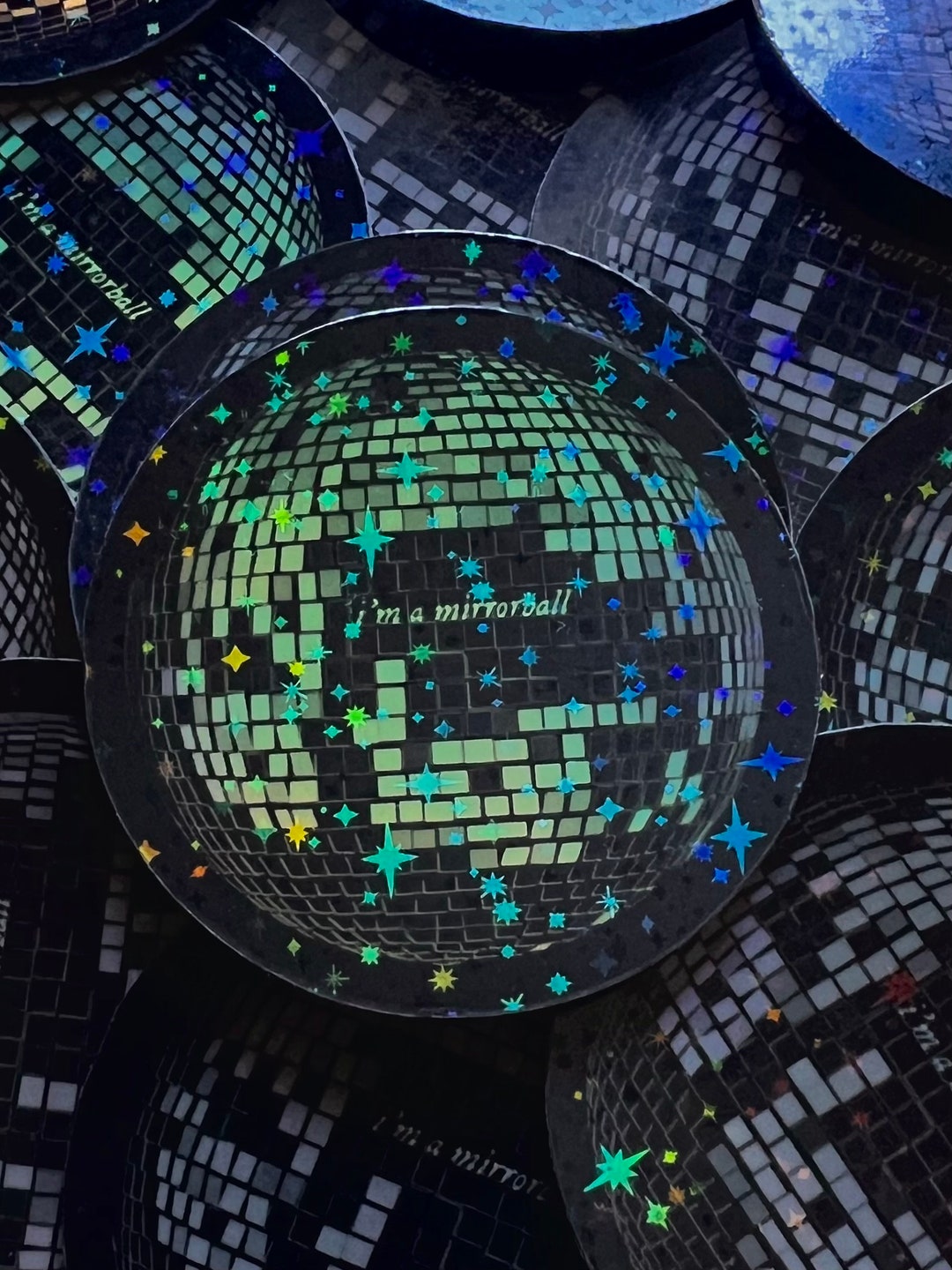 Mirrorball Sticker Lyric Sticker Disco Sticker Waterproof Holographic ...