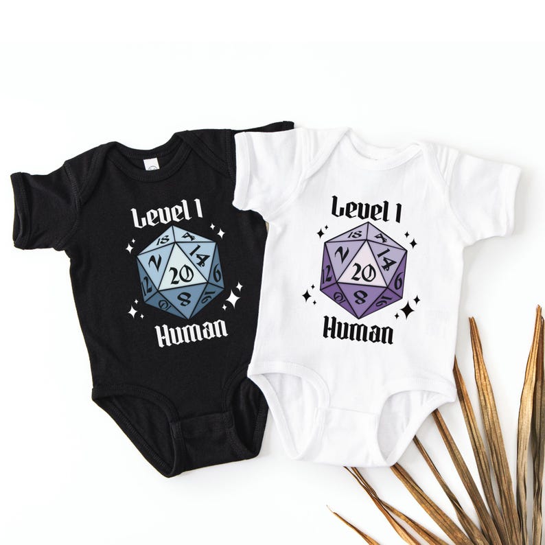 Level 1 Human Baby Bodysuit: Funny RPG Gamer Newborn Outfit - Etsy