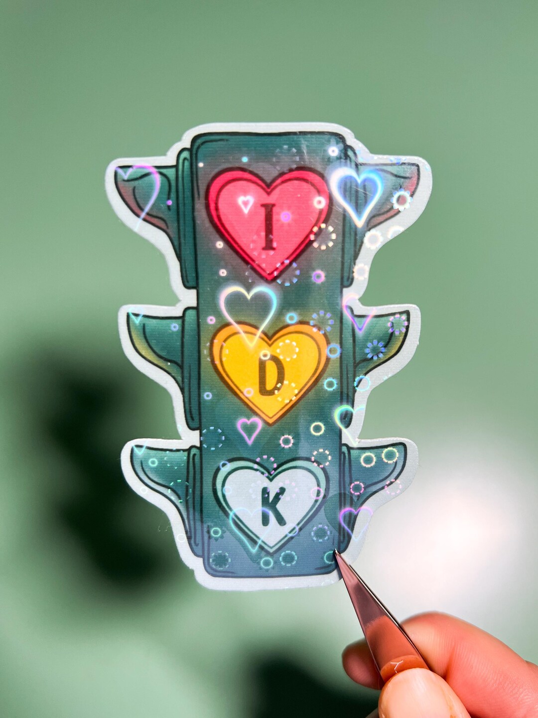 Traffic Lights IDK Song Holographic Sticker, Waterproof Sticker, DBATC ...