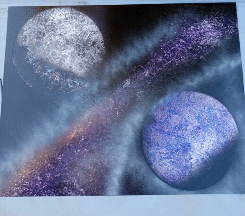 Spraypaint Art / Spray Paint Art / Galaxy Art / Space Home Decor ...