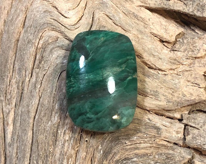 Fuschite Cabochon Gemstone (21x15mm) – Polished Green Australian Stone ...