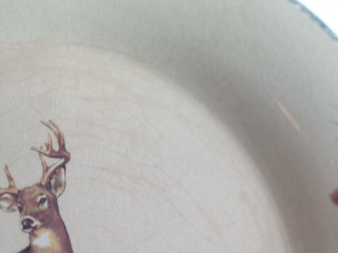 Home & Garden Party Northwoods Deer Buck Dinner Plates Set of 4 ...