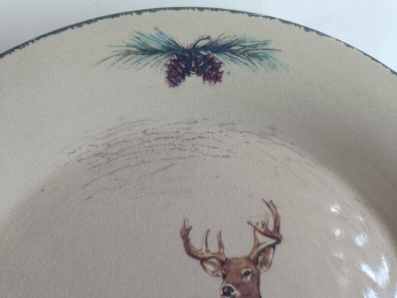 Home & Garden Party Northwoods Deer Buck Dinner Plates Set of 4 ...