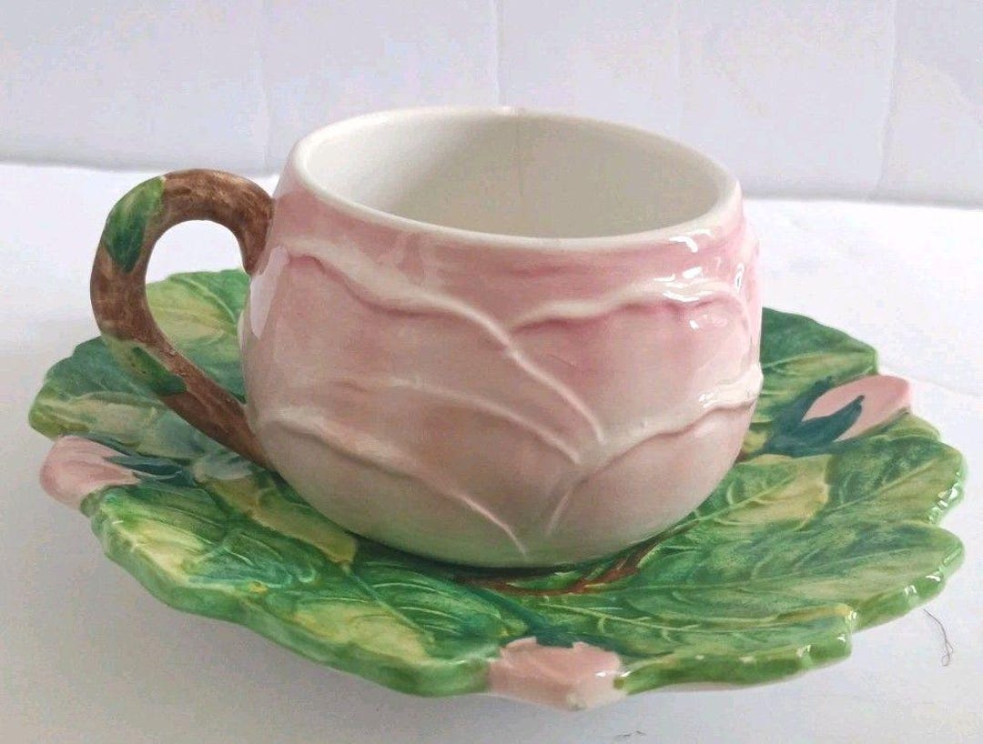 Zaccagnini Italy Pottery Roses Tea Cup & Saucer Set Made for Walter ...