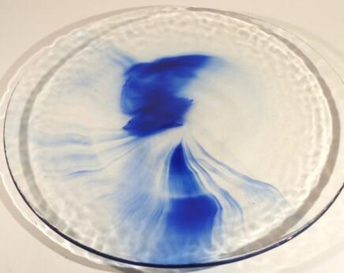 Bormioli Rocco Murano Blue Dinner Plates 11" Clear and Cobalt Blue ...