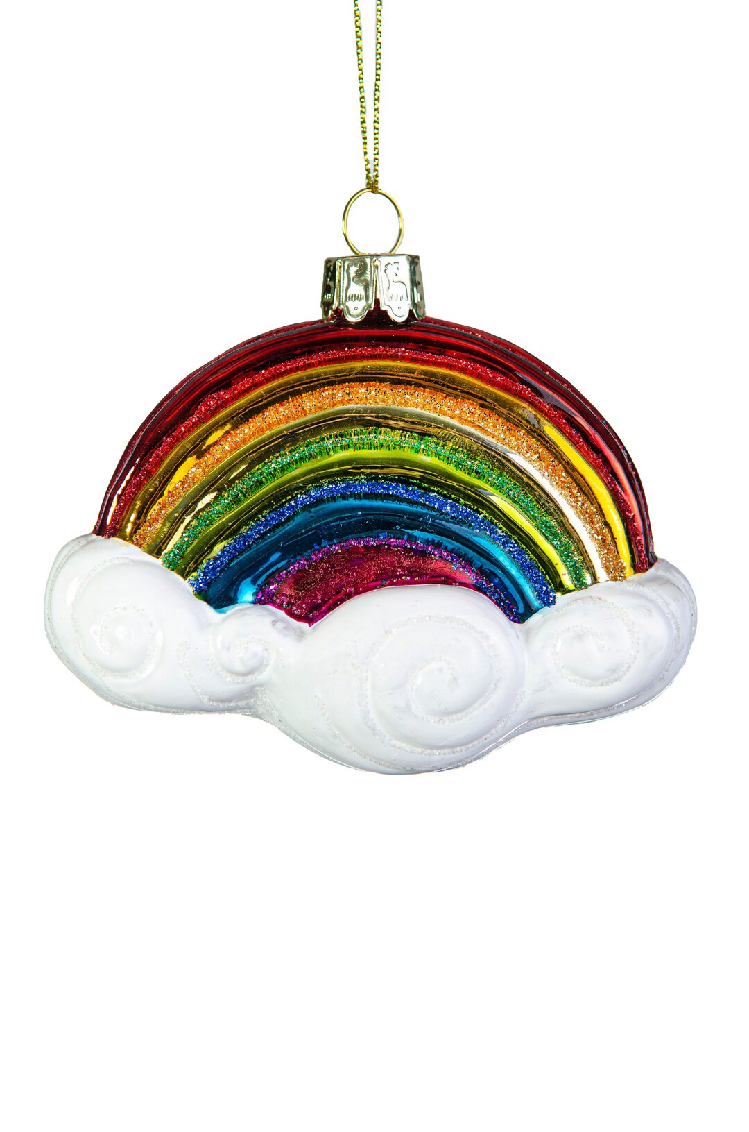 Merry Bright Rainbow Christmas Glass Ornament - Etsy