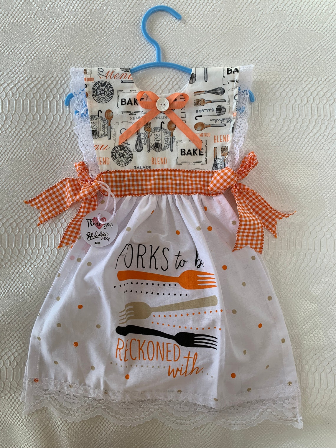 Oven Door Kitchen Towel Dress. Decorated With Ribbons Lace - Etsy