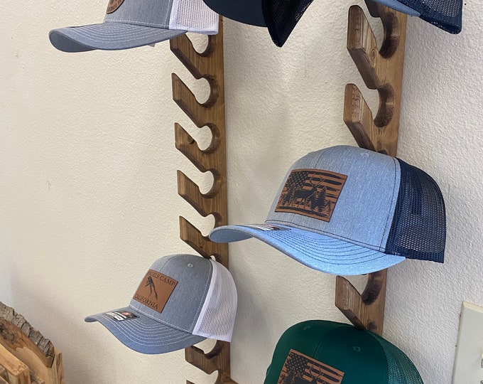 Rustic Handmade Wood Hat Rack Display (20)hats - Etsy