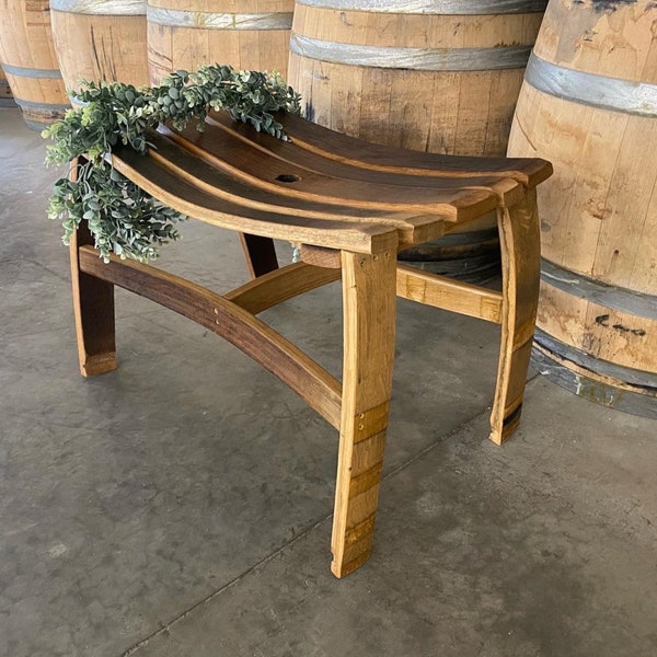 Wine Barrel Bench - Etsy