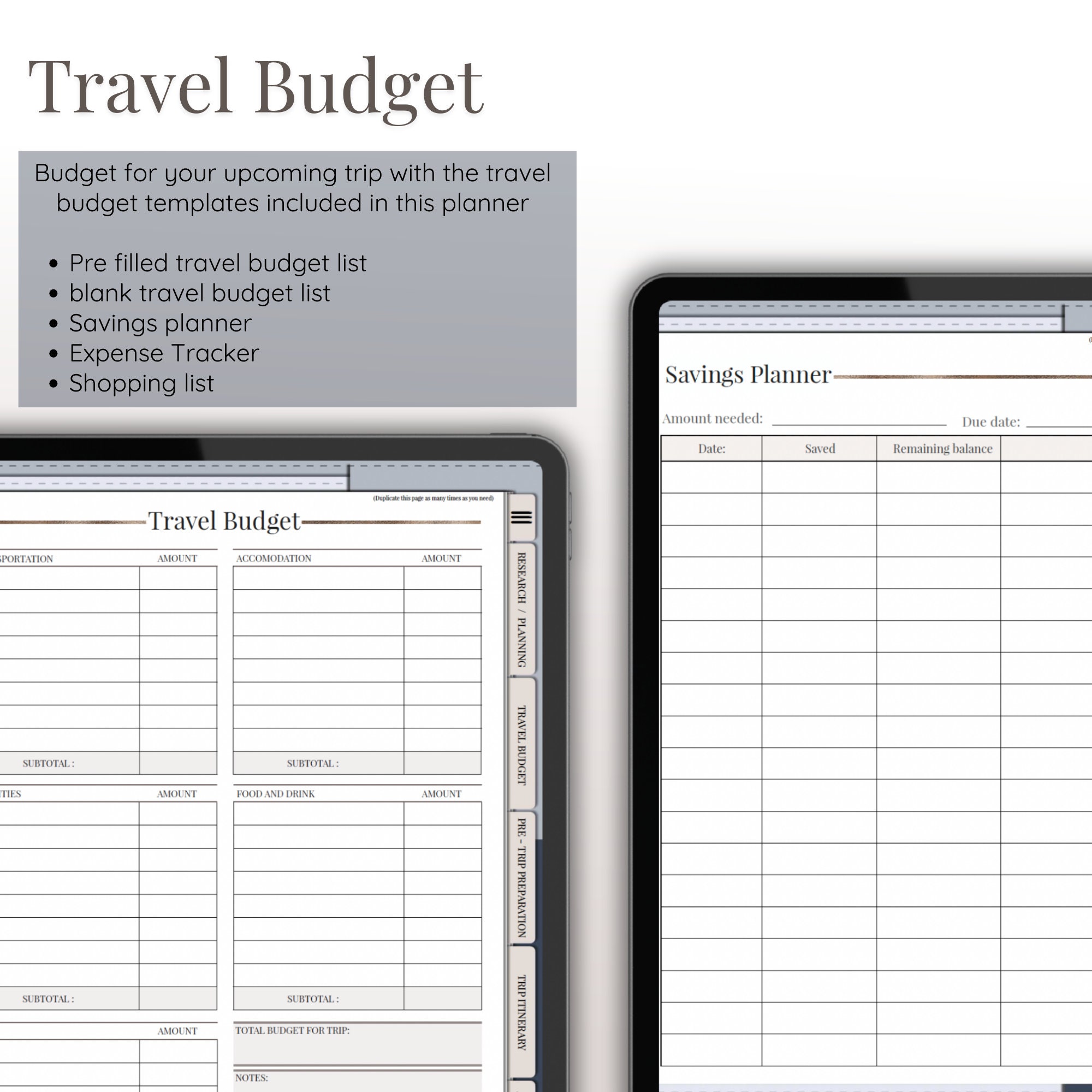 Digital Travel Planner for Goodnotes and Notability, Trip Planner and ...