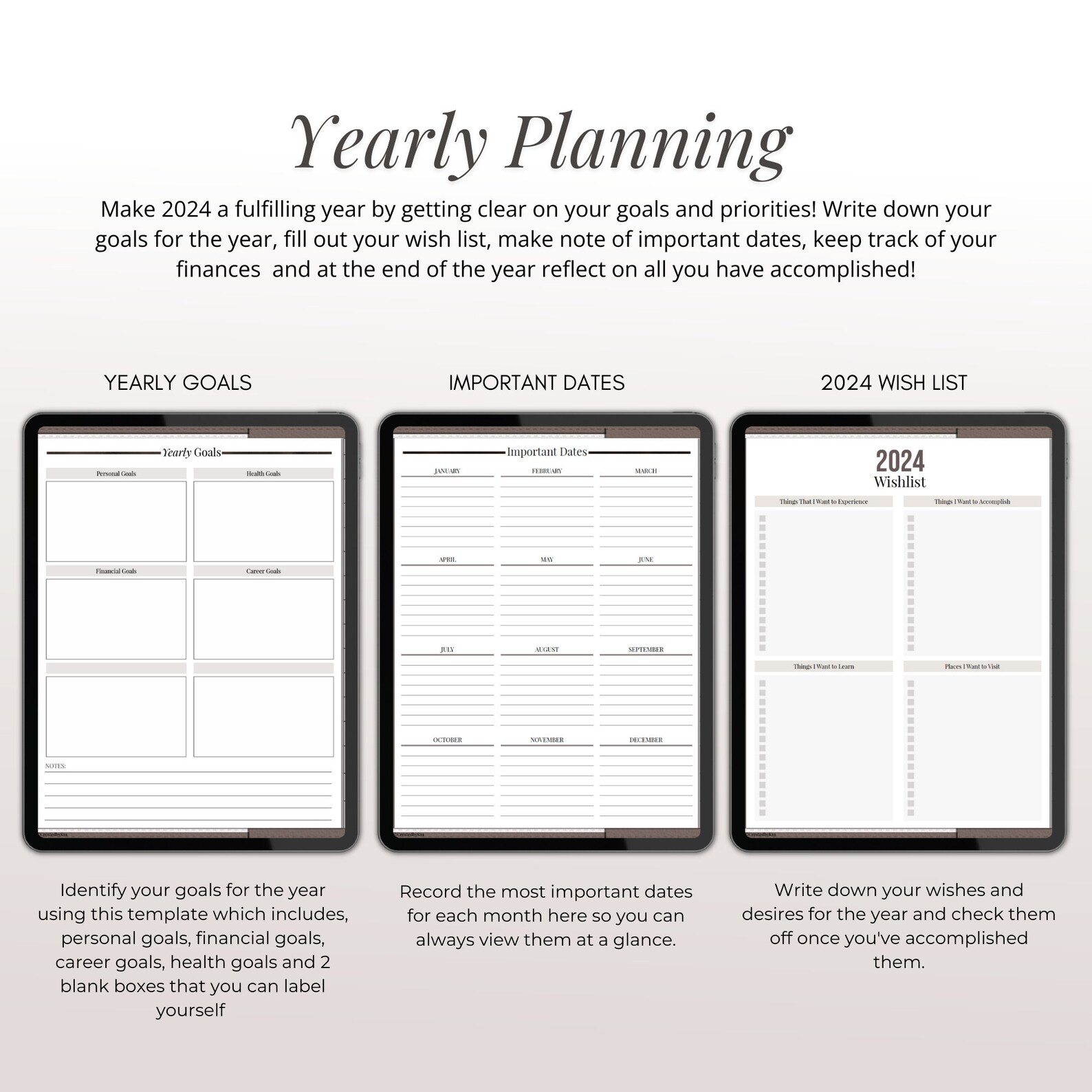 2024 Dated Digital Planner for Goodnotes and Notability, Daily iPad ...