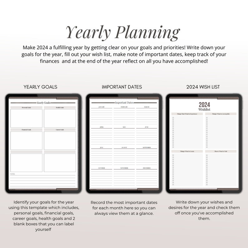 2024 Dated Digital Planner for Goodnotes and Notability, Daily iPad ...
