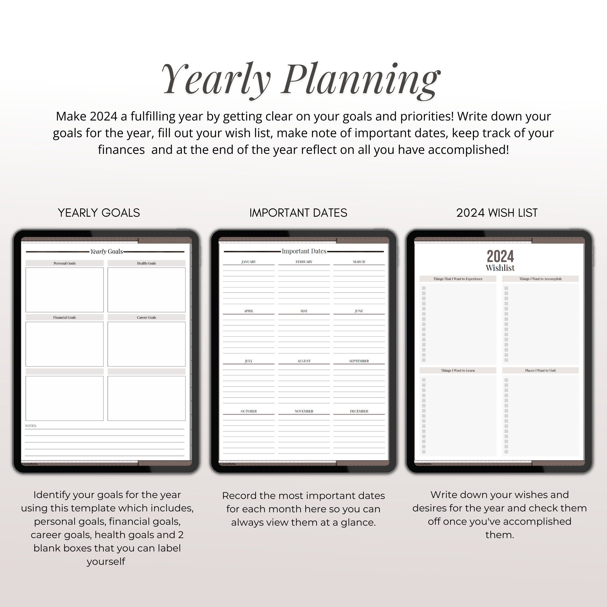 2024 Dated Digital Planner for Goodnotes and Notability, Daily iPad ...