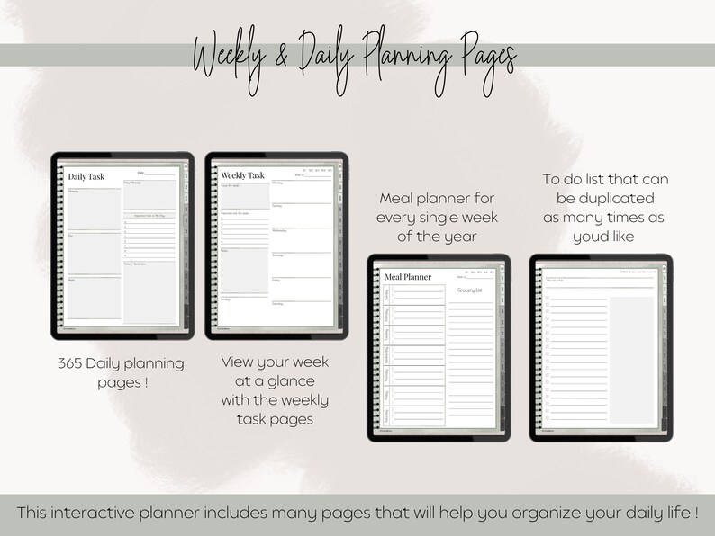 Green Digital Planner Undated Goodnotes Daily Planner Ipad - Etsy