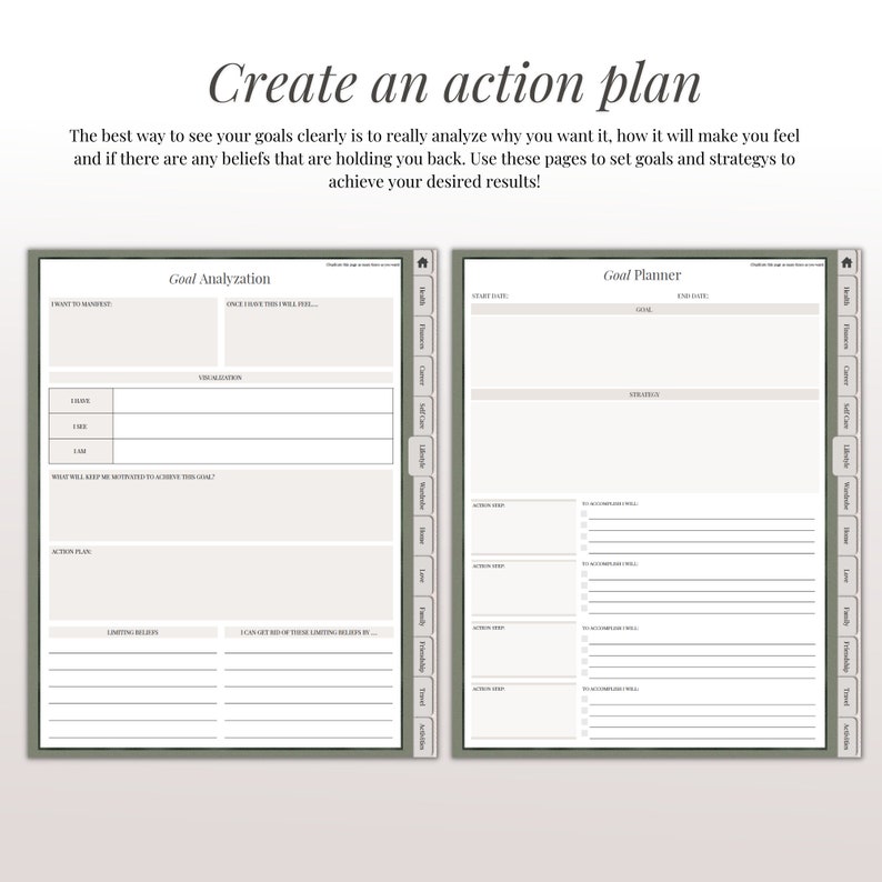 Digital Vision Board Book, Goal Planner, Goodnotes iPad Template (PDF ...
