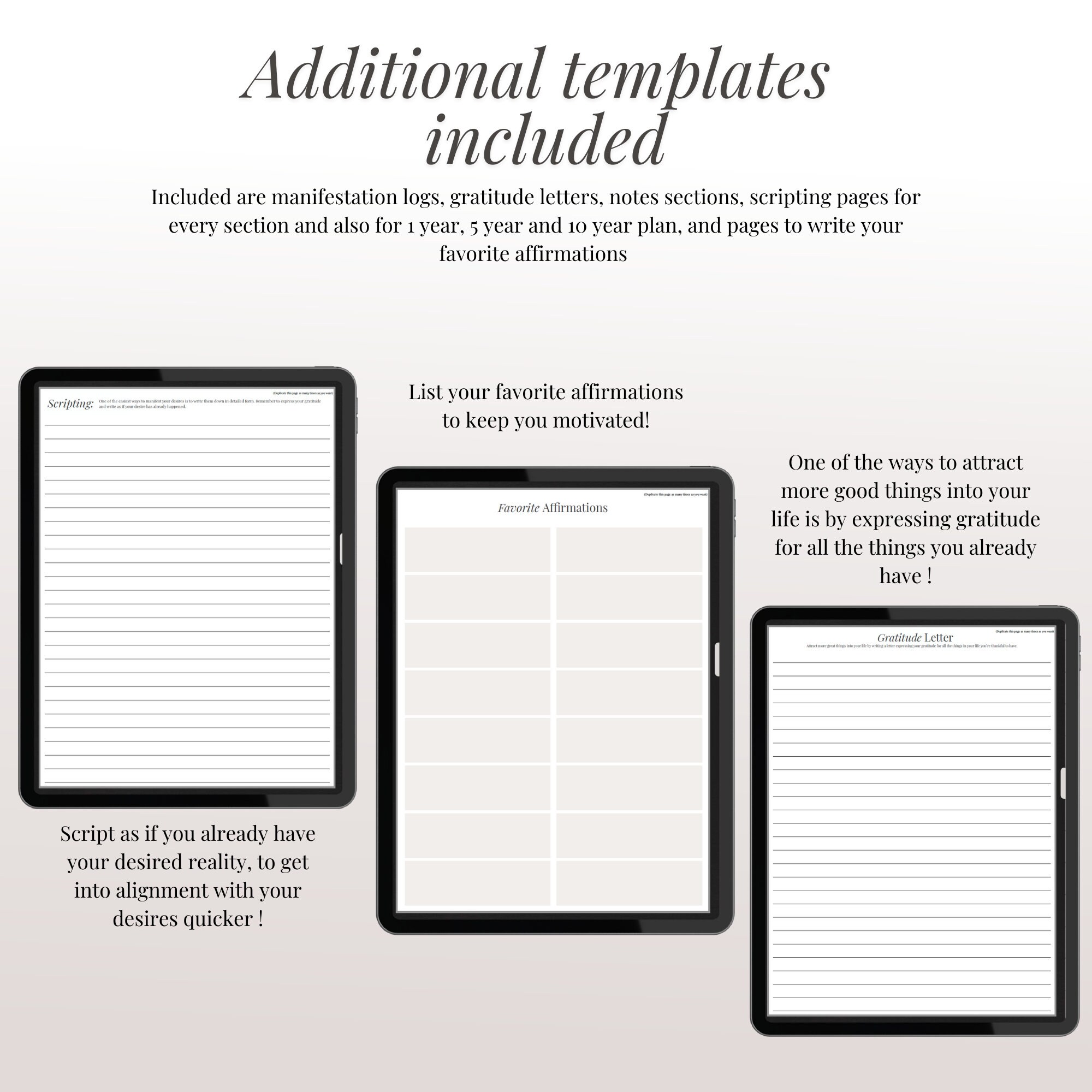 Digital Vision Board Planner, Manifestation Book, Gratitude Journal ...