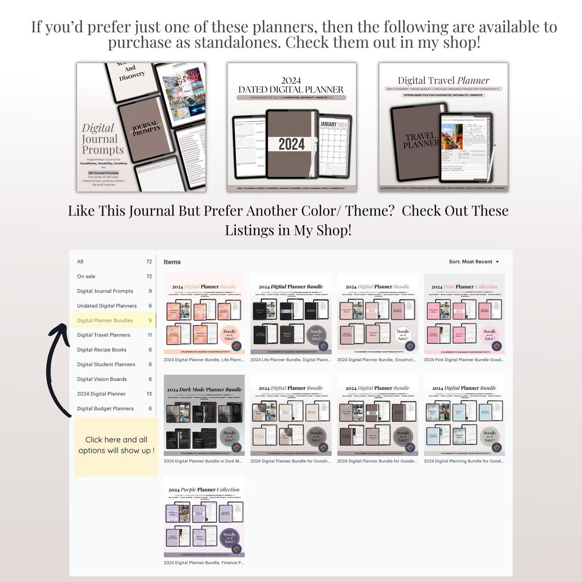 2024 Digital Planner Bundle for Goodnotes, 2024 Daily Planner, Vision ...