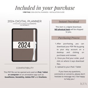 2024 Dated Digital Planner for Goodnotes and Notability, Daily iPad ...
