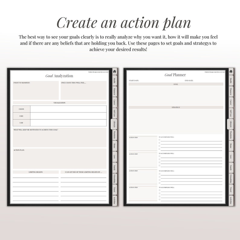 Digital Vision Board Planner, Manifestation Book, Gratitude Journal ...