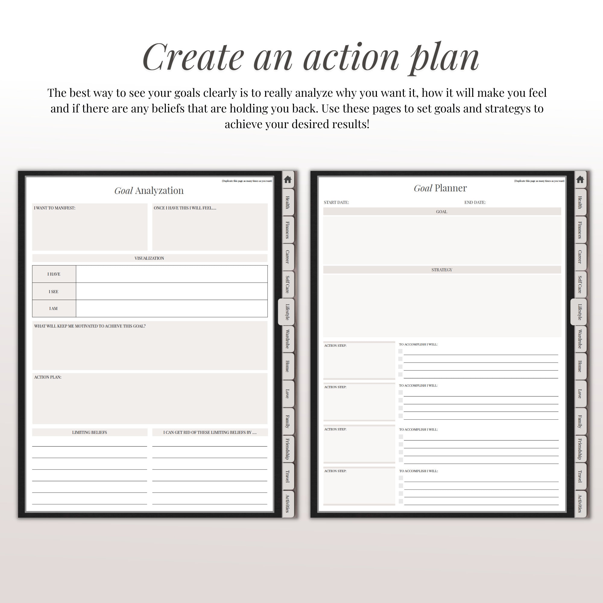 Digital Vision Board Planner, Manifestation Book, Gratitude Journal ...