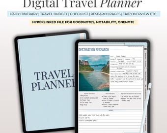 Printable Travel Planner | Digital Trip Organizer for Goodnotes ...