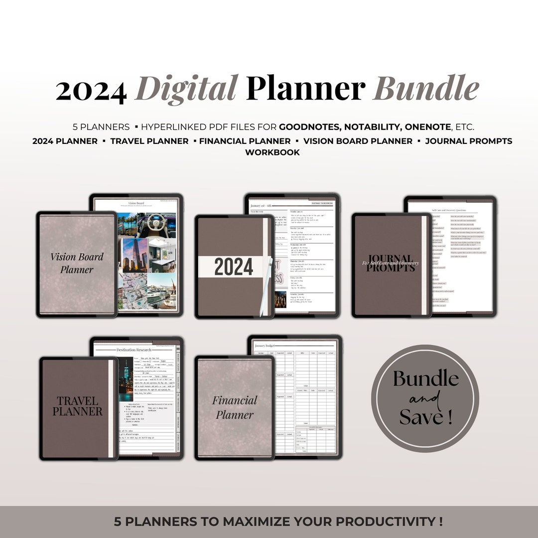 2024 Digital Planner Bundle for Goodnotes, 2024 Daily Planner, Vision ...