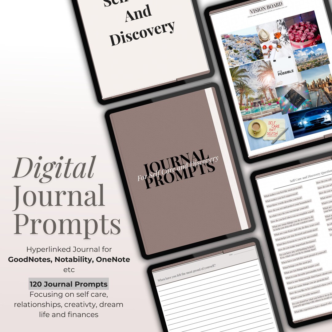 Digital Journal With 120 Prompts for Goodnotes and Notability Wellness ...