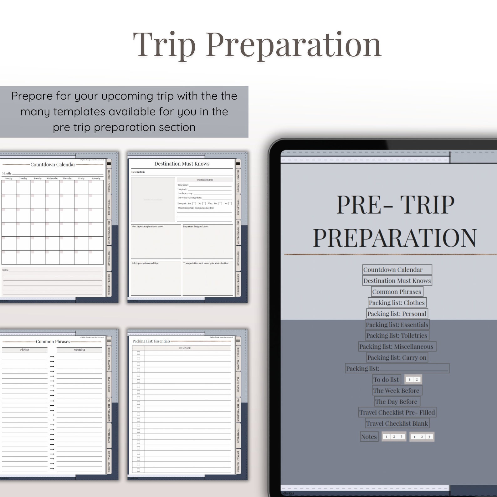 Digital Travel Planner for Goodnotes and Notability, Trip Planner and ...