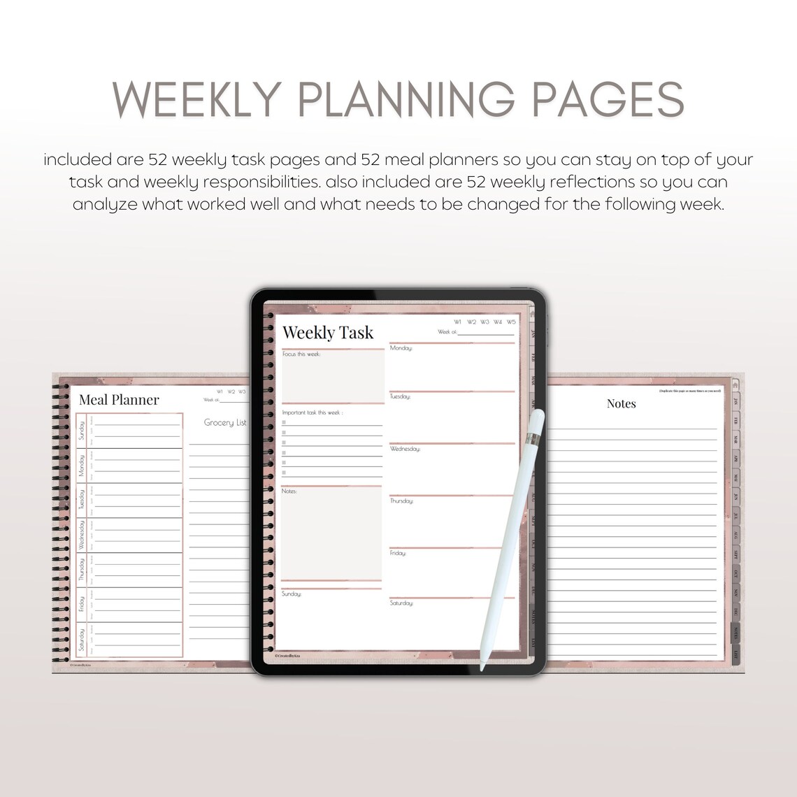 Undated Digital Planner for Goodnotes & Notability, Daily Life Planner ...