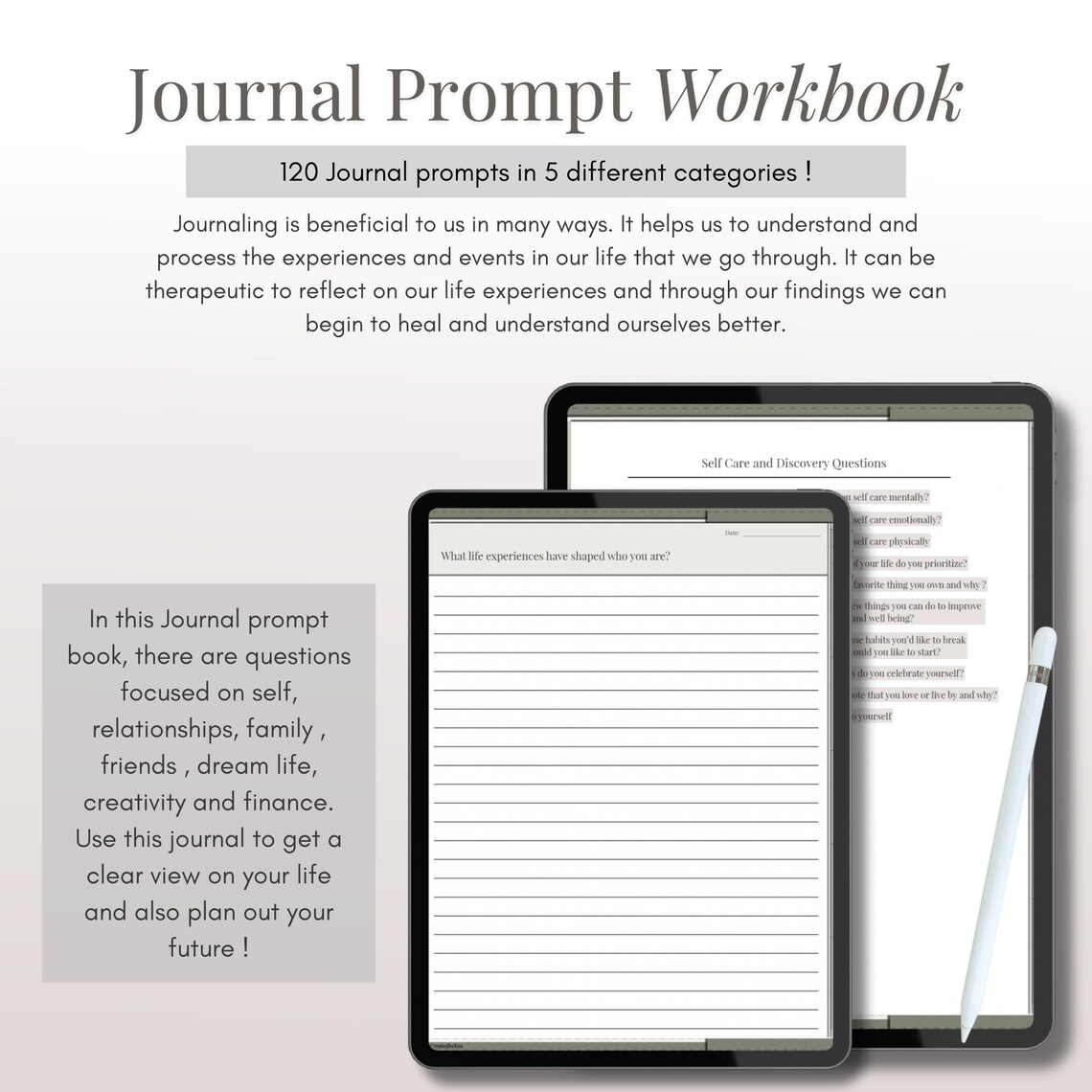 Digital Journal Prompts, Daily Journal, Goodnotes Notebook, Writing ...