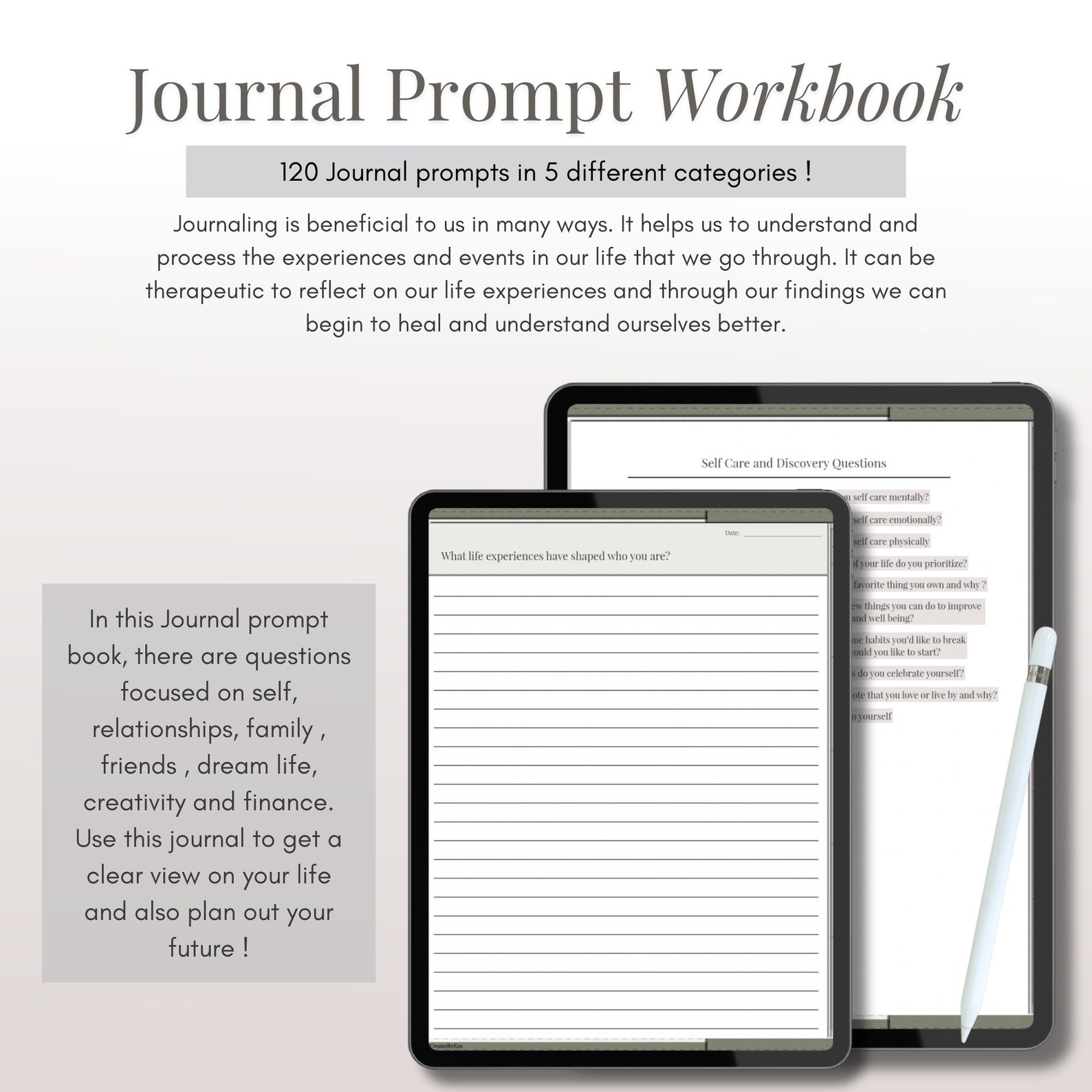 Digital Journal Prompts, Daily Journal, Goodnotes Notebook, Writing ...