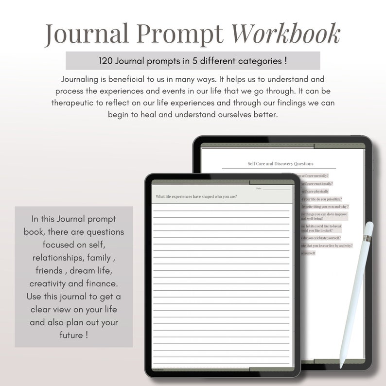 Digital Journal Prompts, Daily Journal, Goodnotes Notebook, Writing ...