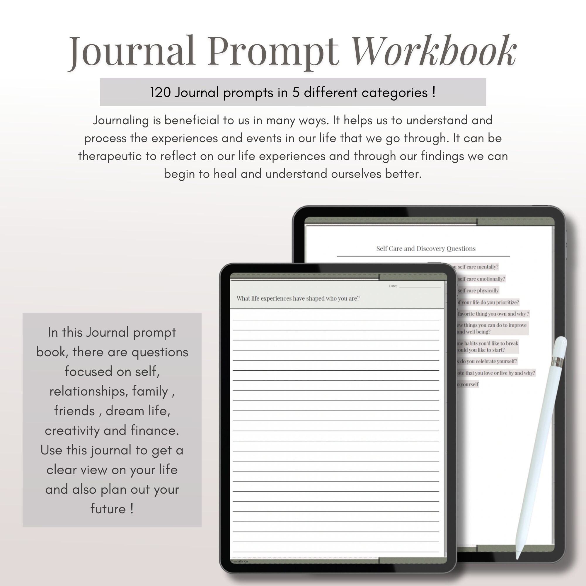 Digital Journal Prompts, Daily Journal, Goodnotes Notebook, Writing ...