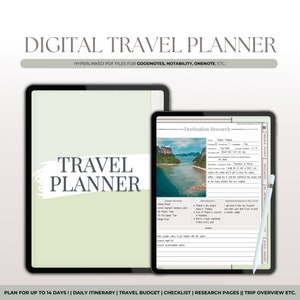 Digital Travel Planner for Goodnotes and Notability, Trip Planner and ...