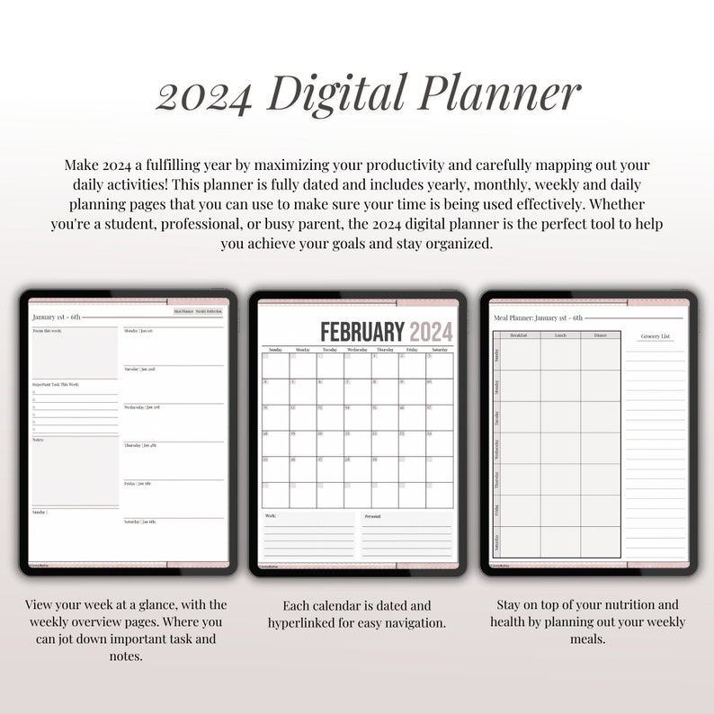 2024 Digital Planner Bundle, Goodnotes Planners Bundle, Vision Board ...