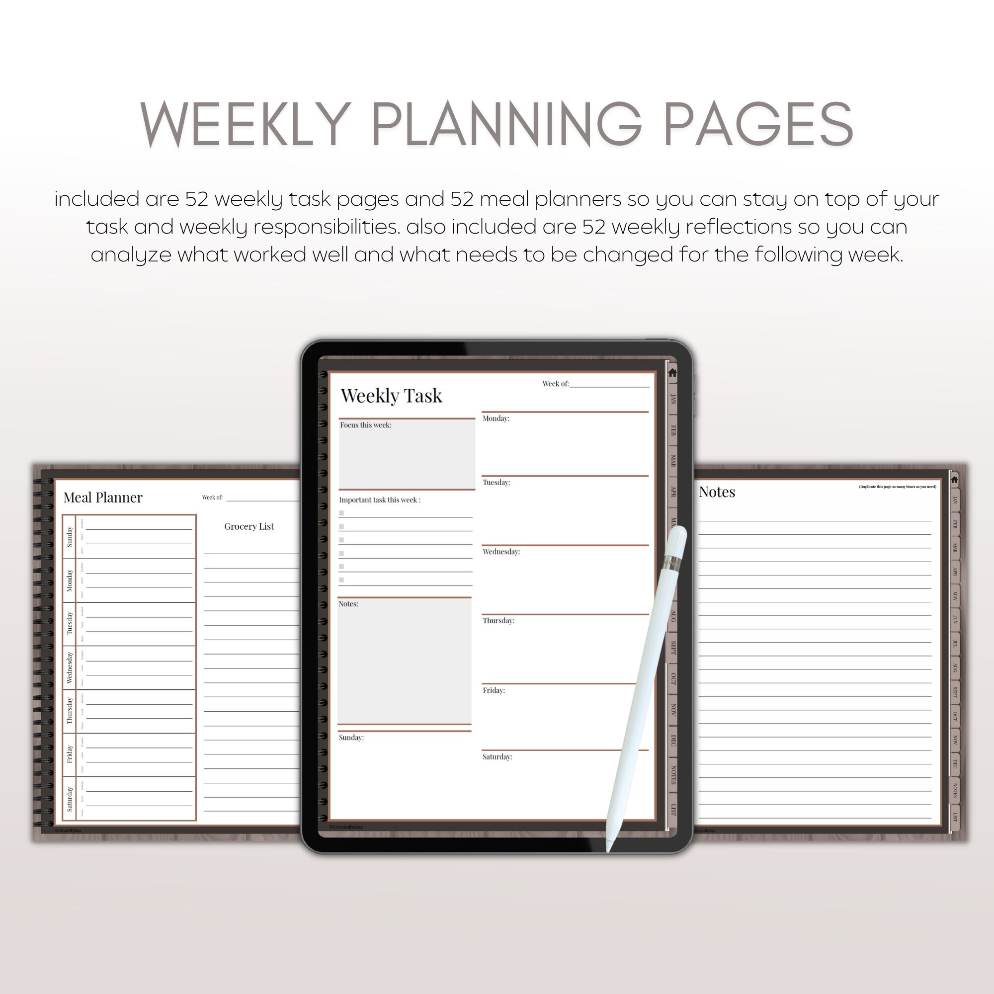 Goodnotes Undated Digital Planner for iPad and Tablet, Minimal Planner ...