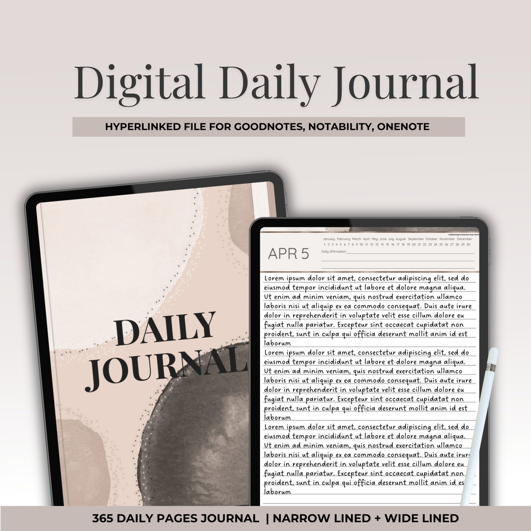Digital Daily Journal, Goodnotes Journal, 365 Page Journal, Digital ...