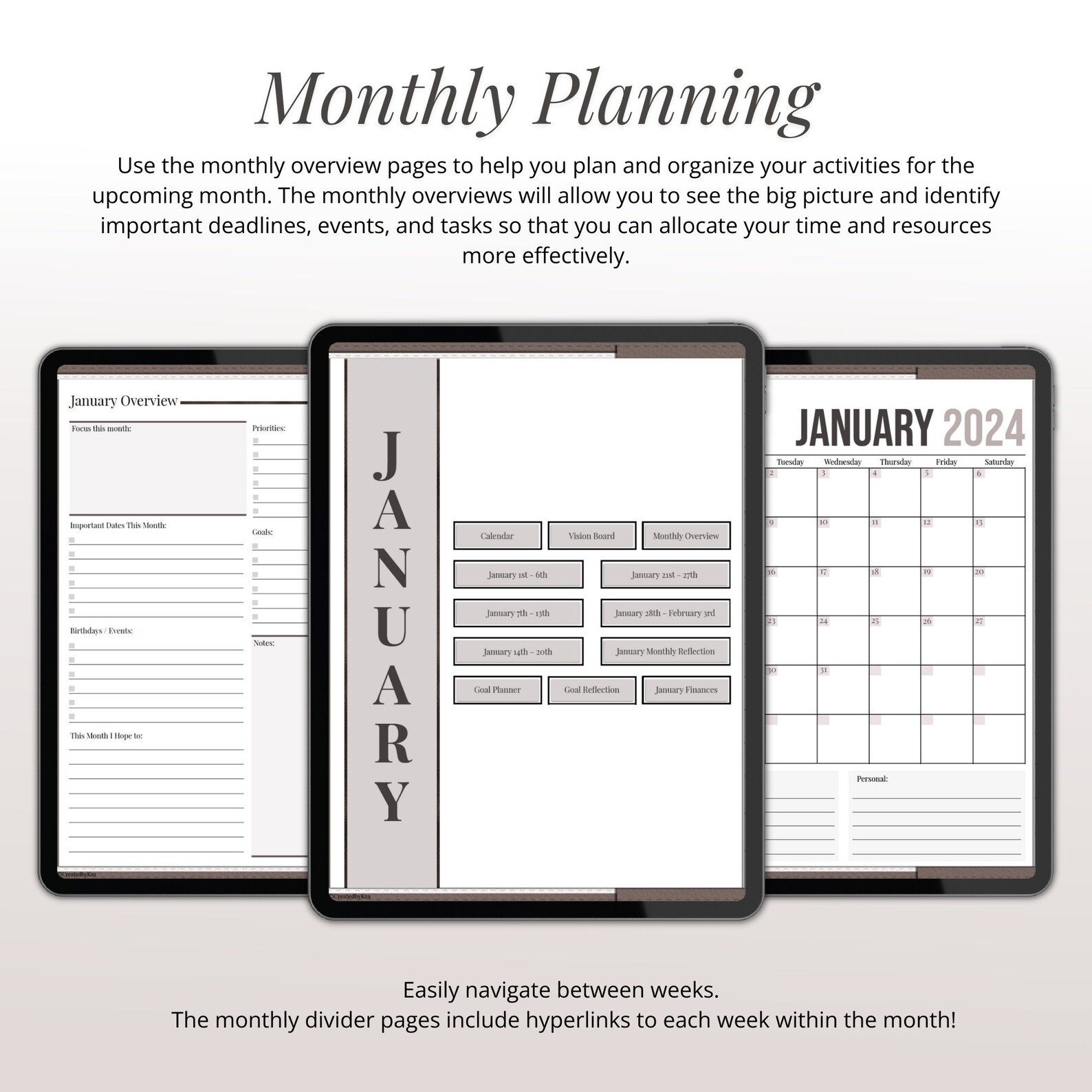 2024 Dated Digital Planner for Goodnotes and Notability, Daily iPad ...