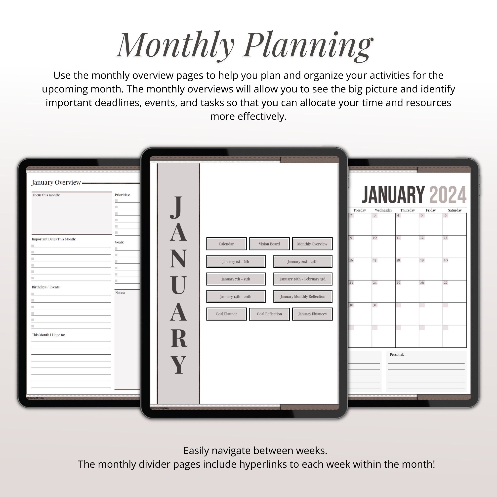 2024 Dated Digital Planner for Goodnotes and Notability, Daily iPad ...