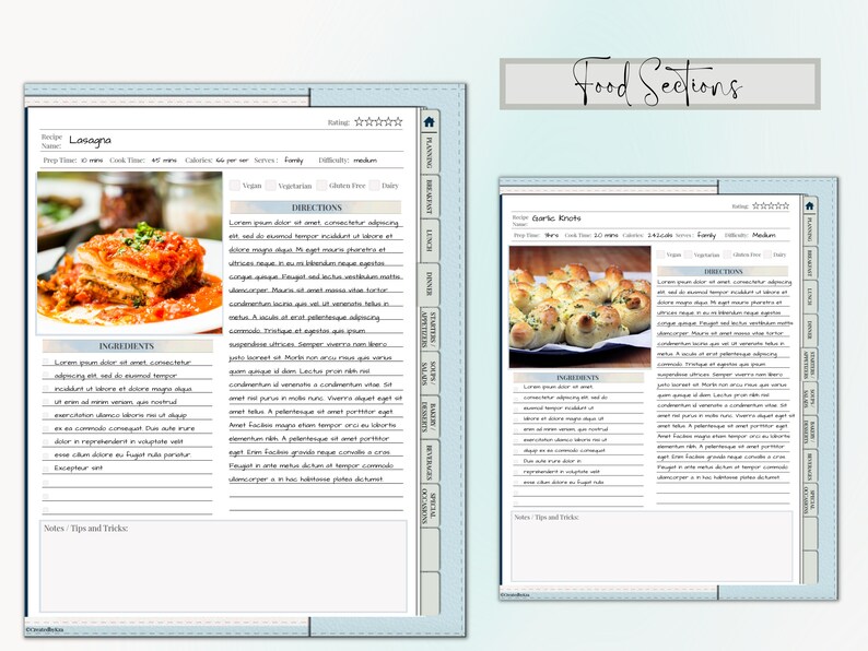 Digital Recipe Book for Goodnotes and Notability Digital - Etsy