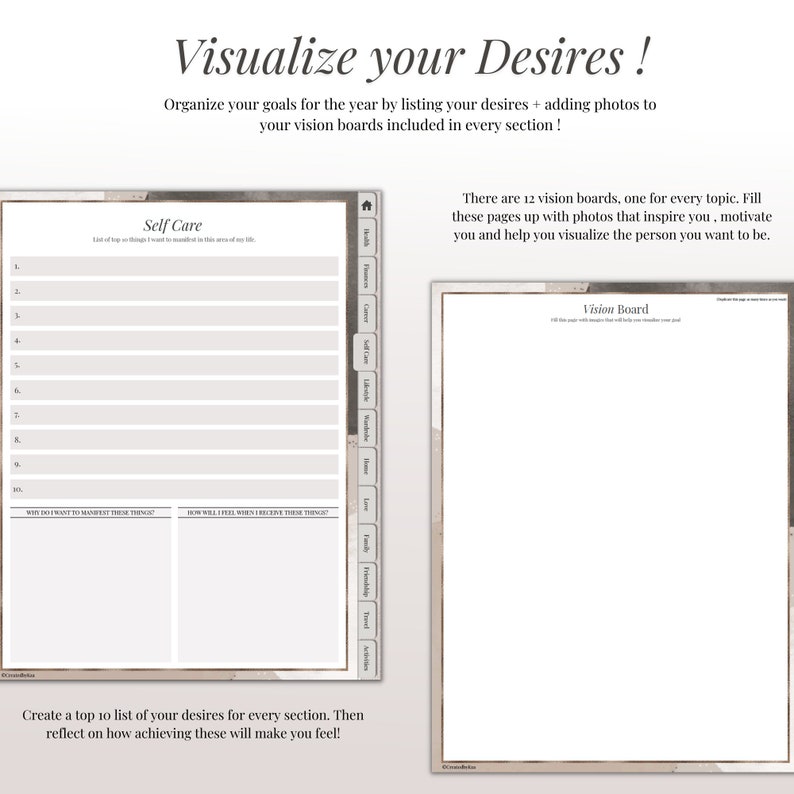 Digital Vision Board Planner, Goal Planner, Manifestation Journal Ipad ...